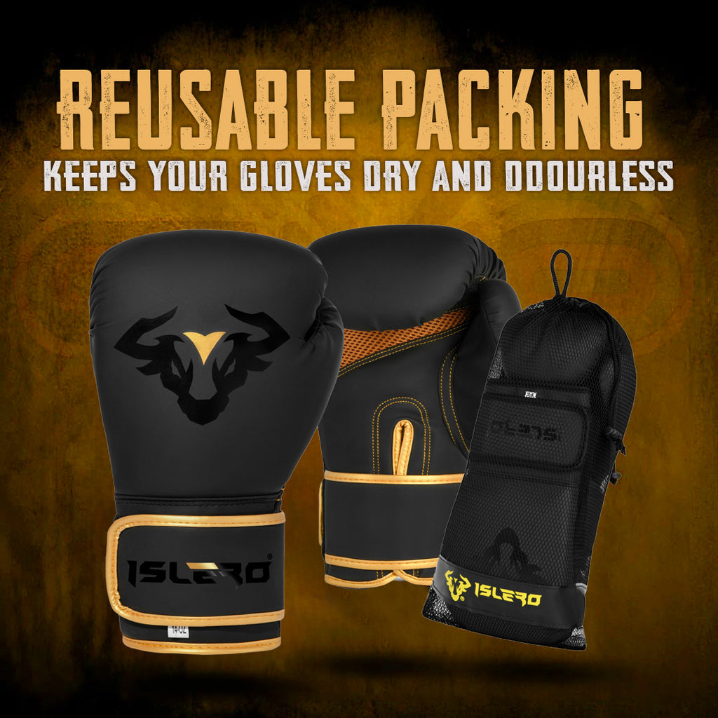 Islero The Bull Series Golden Boxing Gloves – EVO Fitness
